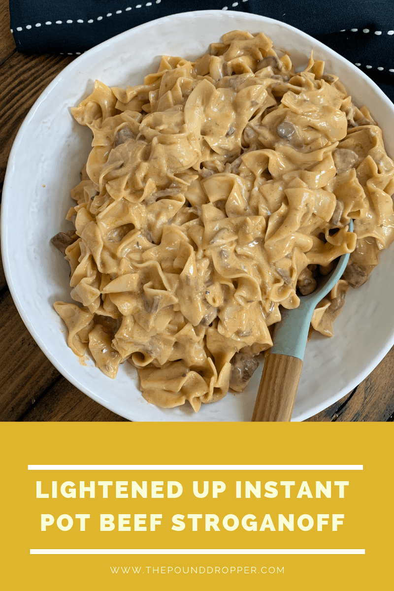 Lightened Up Instant Pot Beef Stroganoff - Pound Dropper