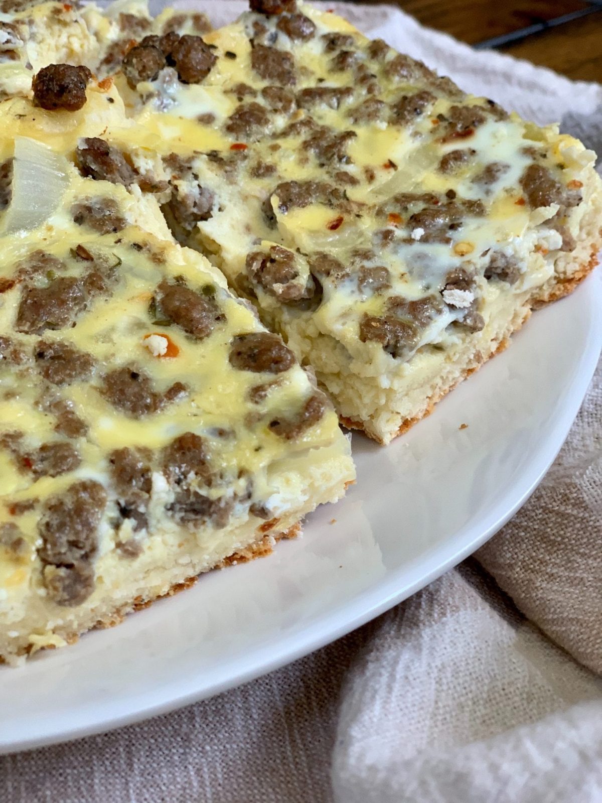 Egg and Sausage Breakfast Squares - Pound Dropper