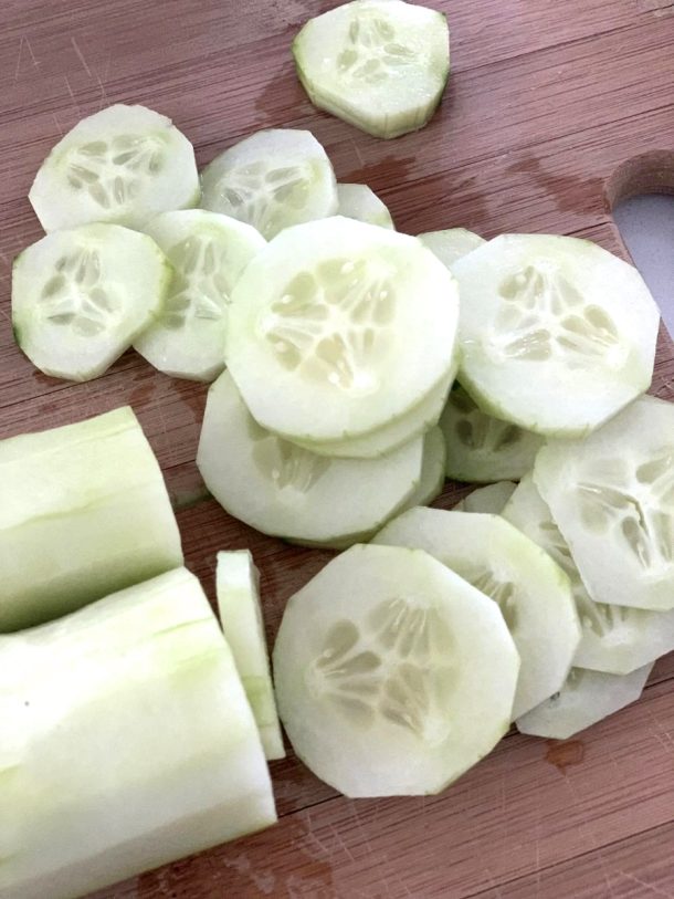 Skinny Creamy Cucumber Salad - Pound Dropper