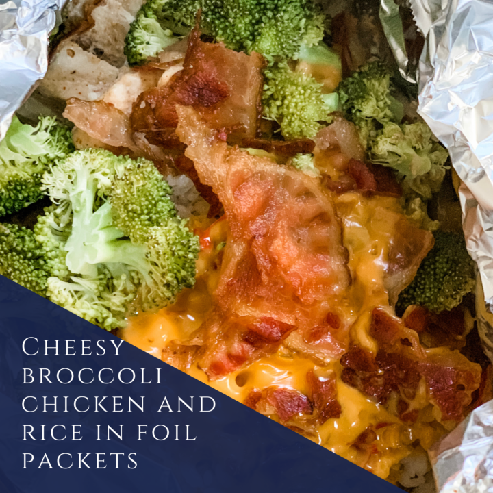 Cheesy Broccoli Chicken and Rice in Foil Packets - Pound Dropper