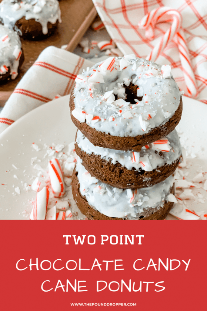 Two Point Chocolate Candy Cane Donuts - Pound Dropper