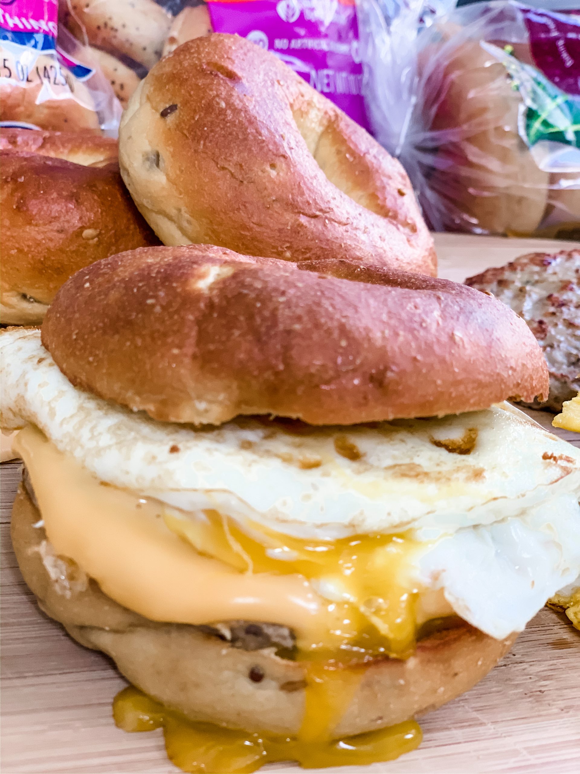 Easy Breakfast Bagel Sandwich - Pound Dropper