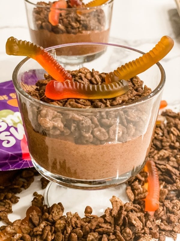 Worms in Dirt Pudding Cups - Pound Dropper