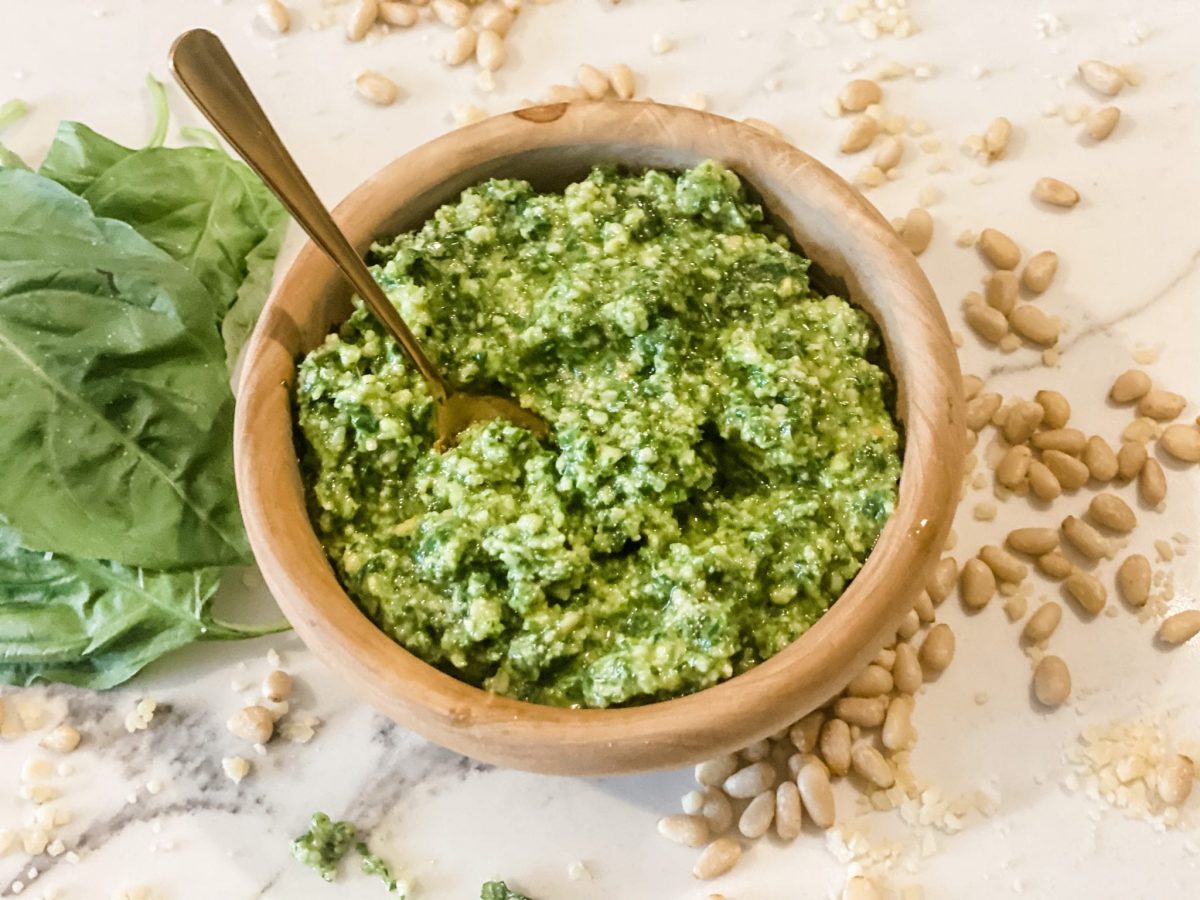 Lightened Up Homemade Pesto Sauce - Pound Dropper