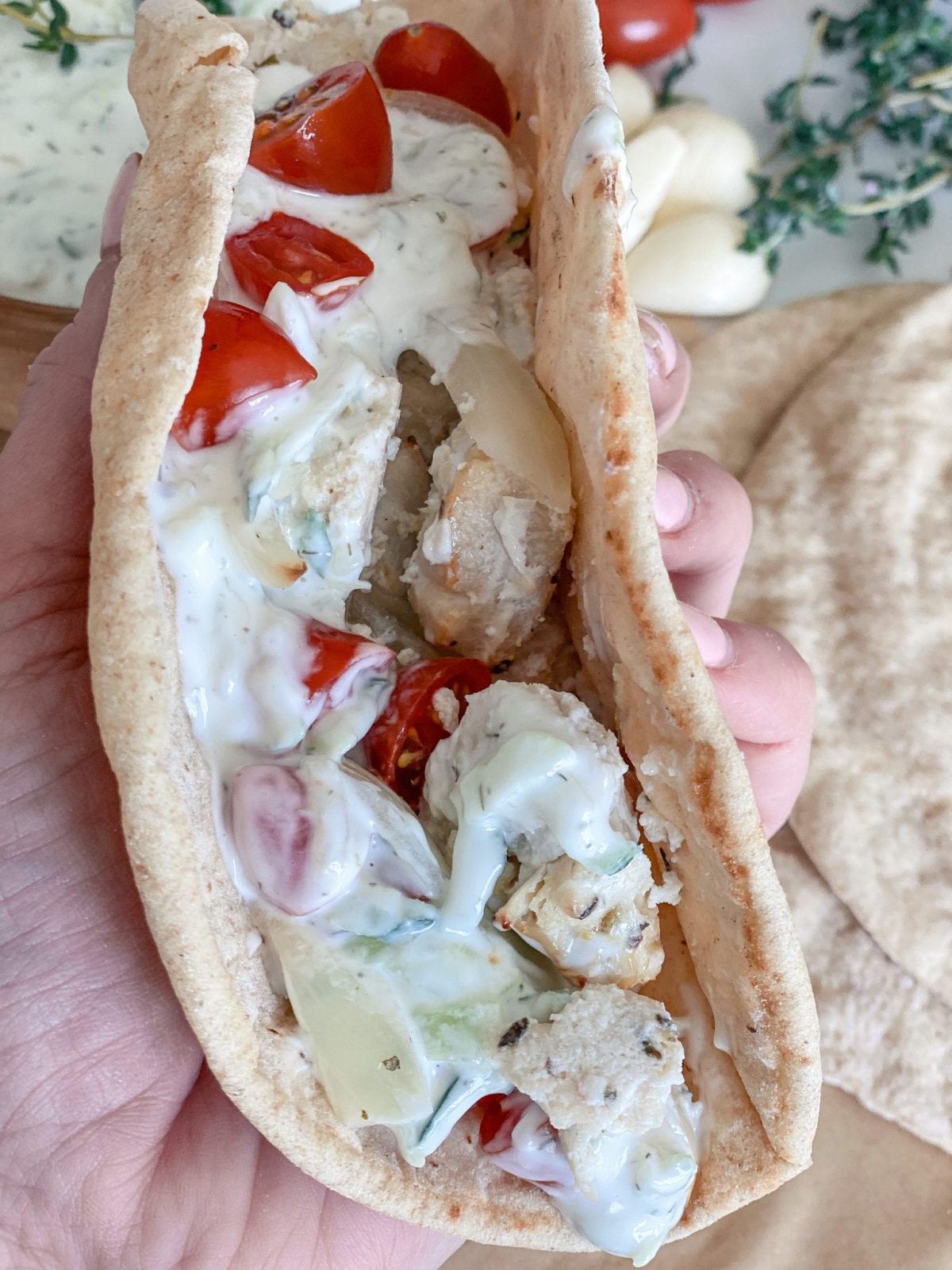 One Point Chicken Gyro with Tzatziki Sauce - Pound Dropper