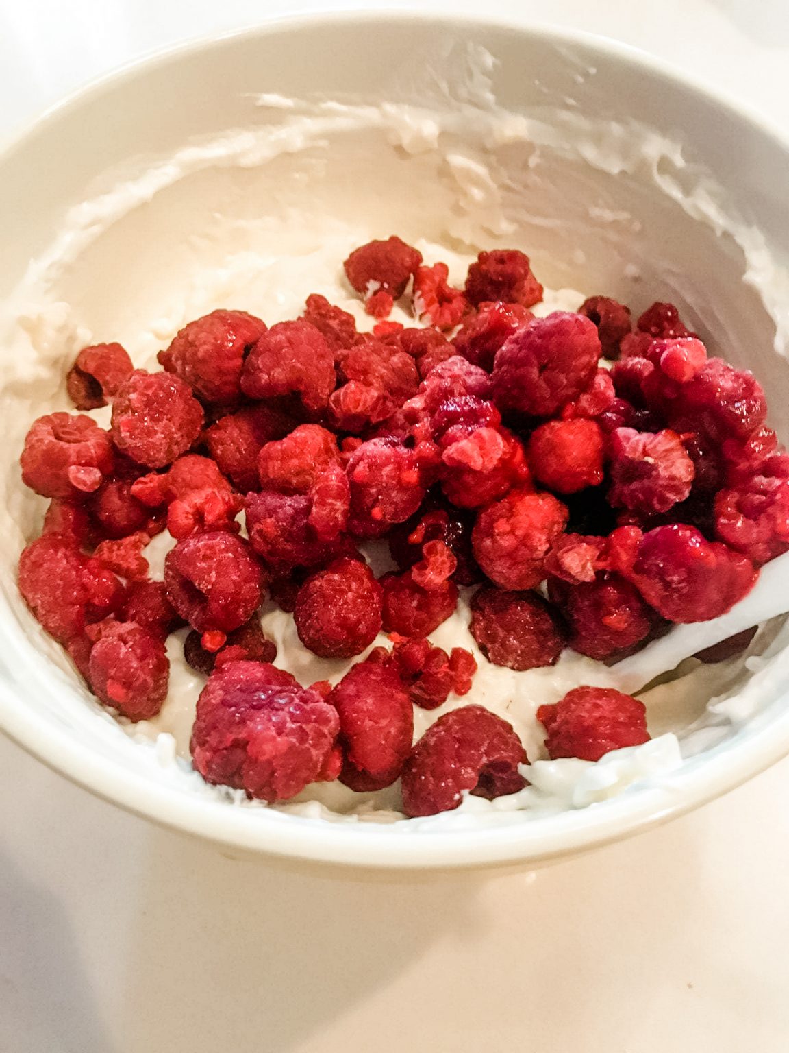 Raspberry Cheesecake Fluff Salad - Pound Dropper