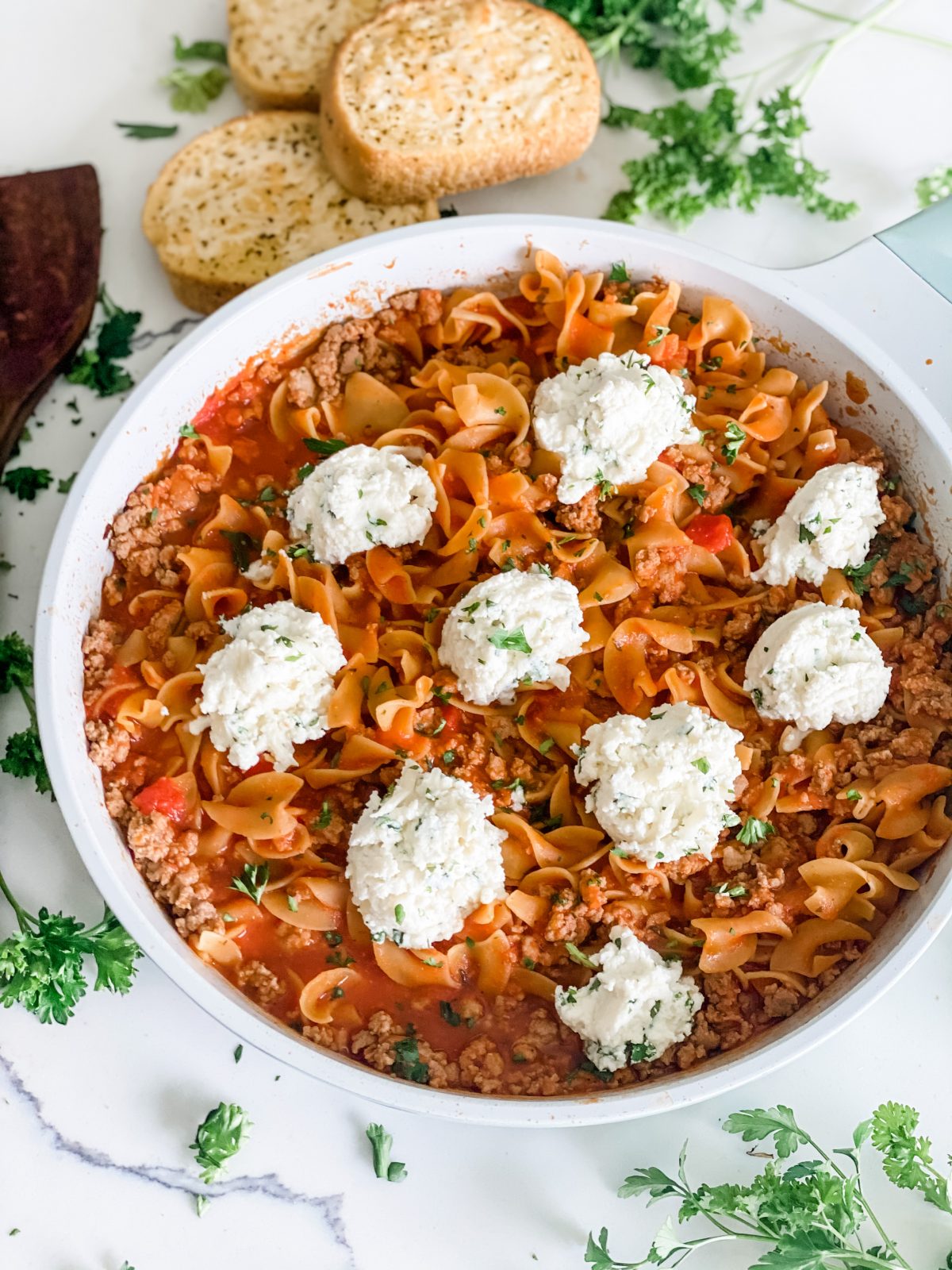Easy One Pot Skillet Lasagna - Pound Dropper