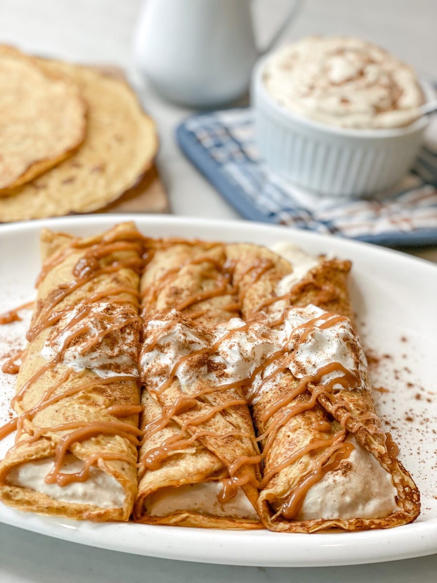 Pumpkin Cheesecake Crepes - Pound Dropper