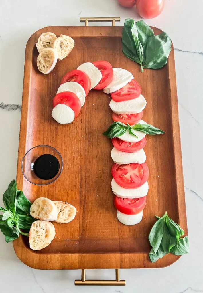 Candy Cane Caprese Salad Board - Pound Dropper