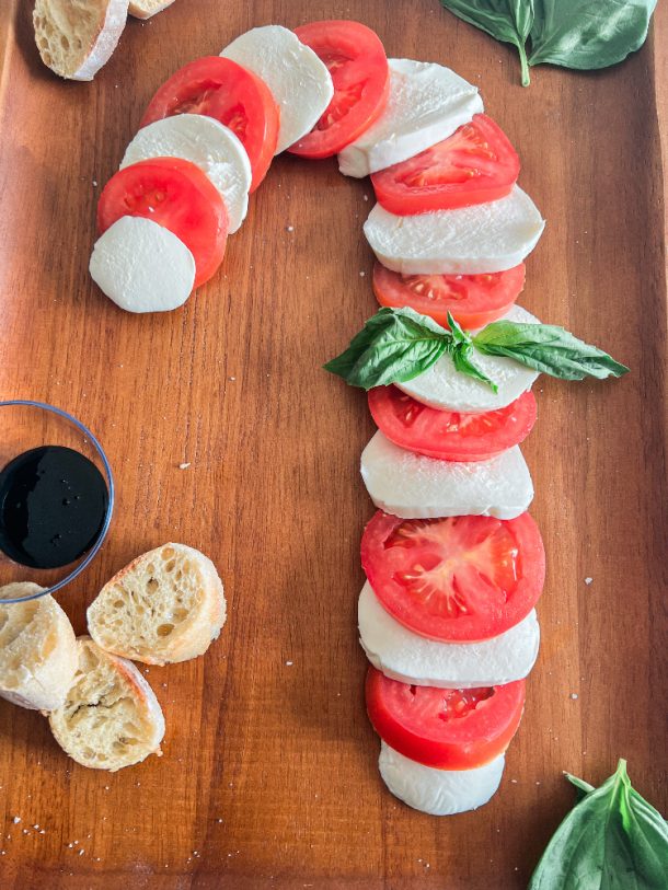Candy Cane Caprese Salad Board - Pound Dropper