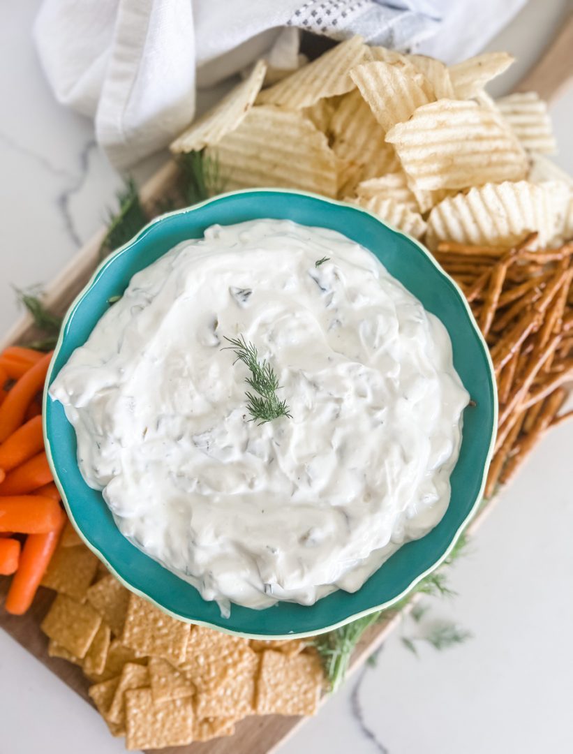 Easy Dill Pickle Dip - Pound Dropper