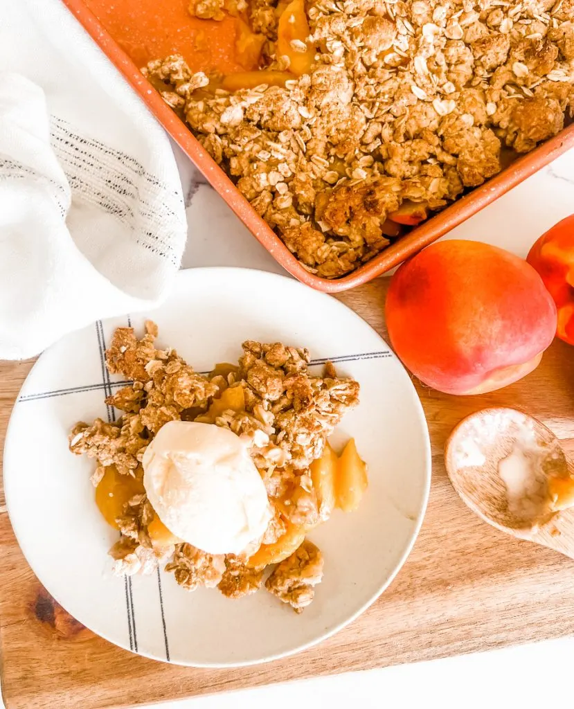 Easy Lightened Up Peach Crisp - Pound Dropper