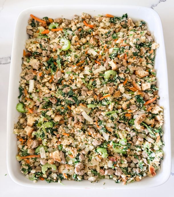 Easy Lightened Up Sausage Stuffing - Pound Dropper