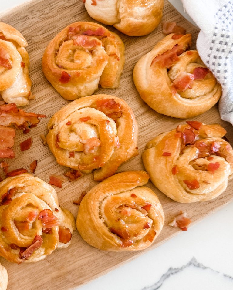 Easy Lightened Up Maple Bacon Breakfast Rolls - Pound Dropper