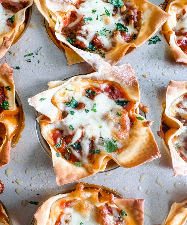 Easy Lasagna Wonton Cups - Pound Dropper