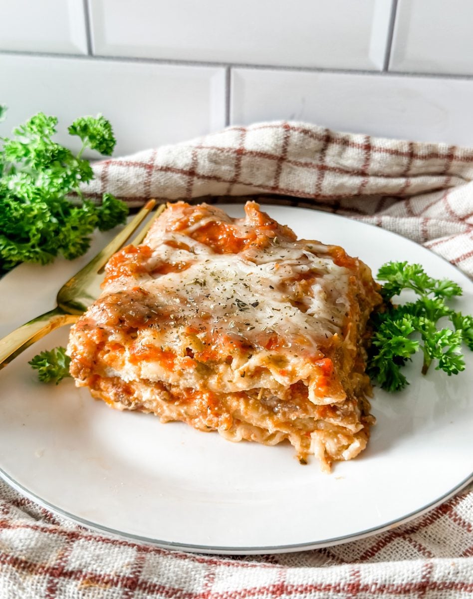 Easy Lasagna with Oven Ready Lasagna Noodles - Pound Dropper