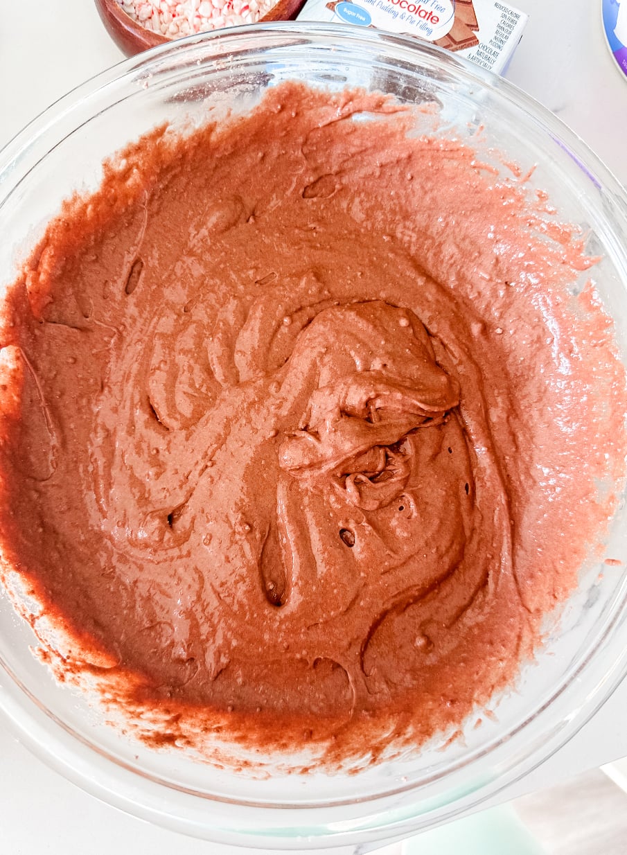 Lightened Up Chocolate Peppermint Poke Cake - Pound Dropper