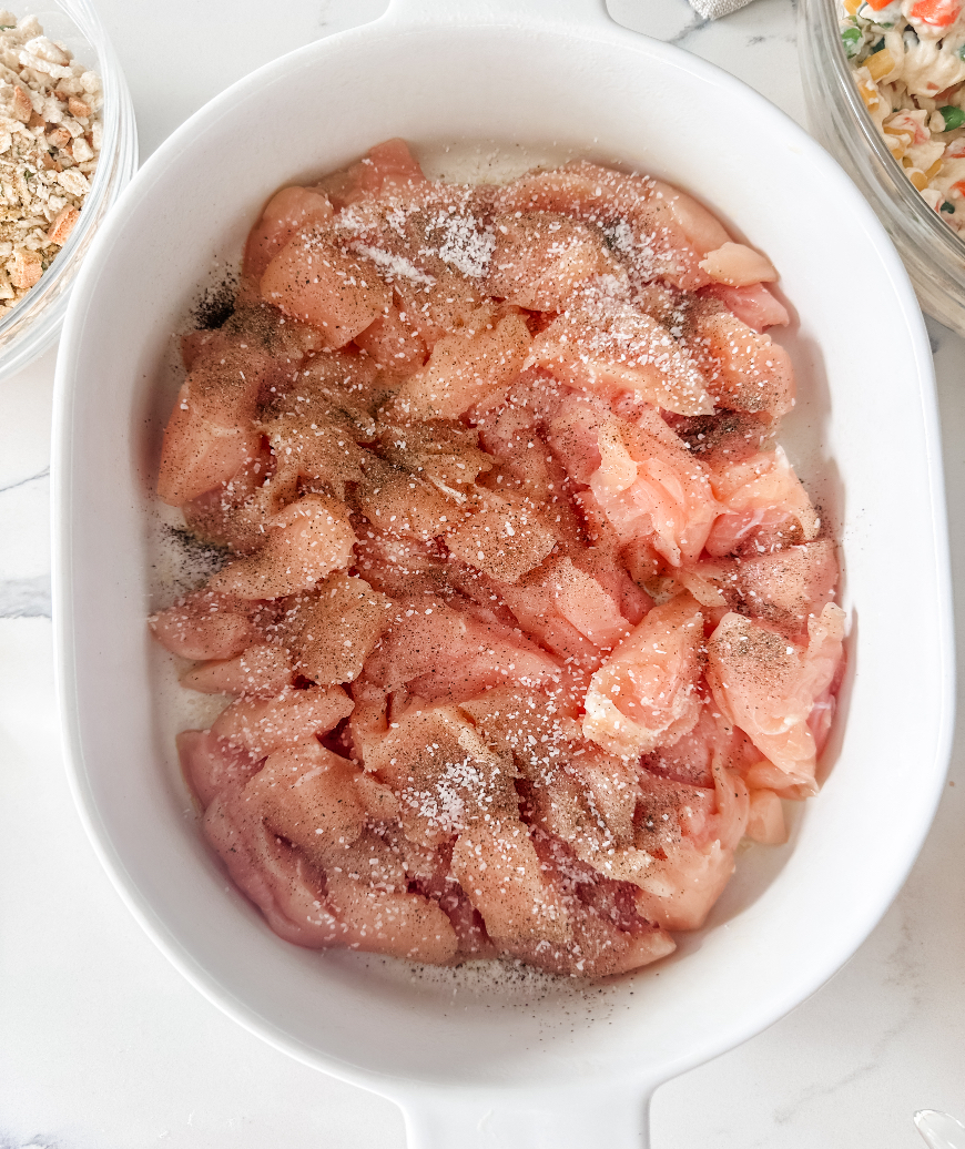 Lightened Up Chicken Stuffing Casserole - Pound Dropper