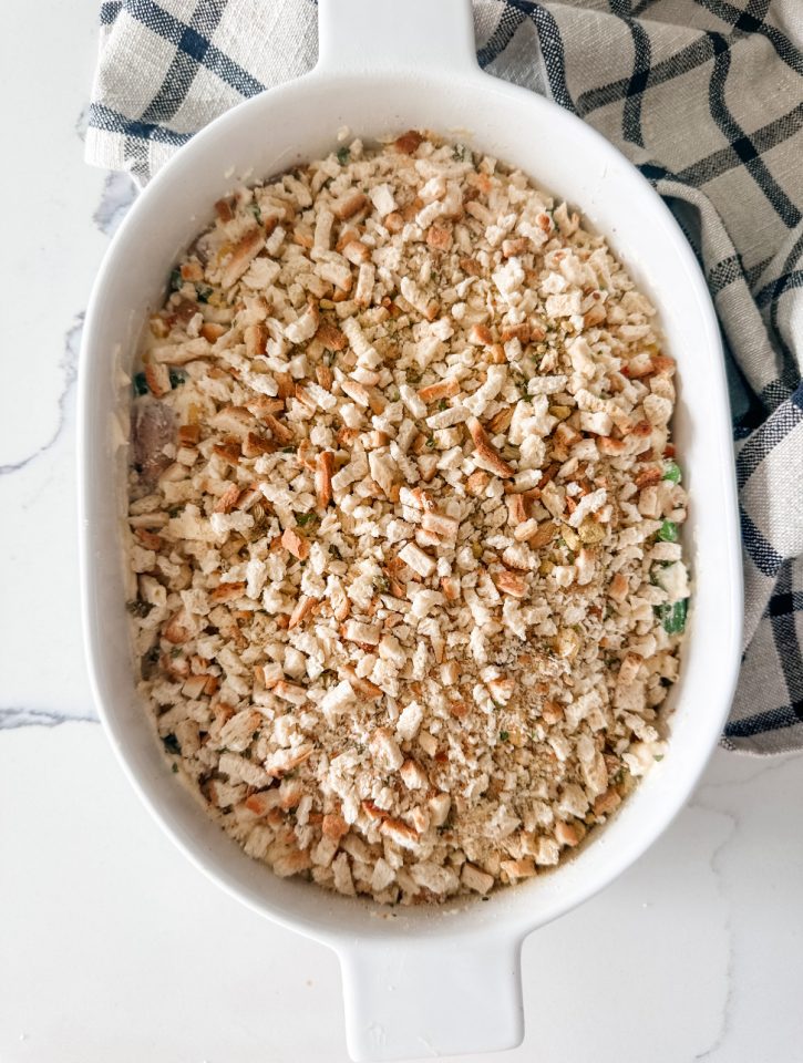 Lightened Up Chicken Stuffing Casserole - Pound Dropper