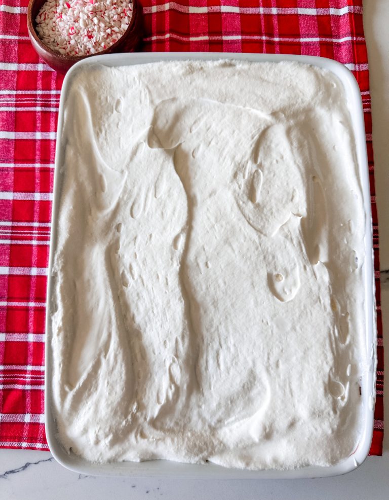 Lightened Up Chocolate Peppermint Poke Cake - Pound Dropper