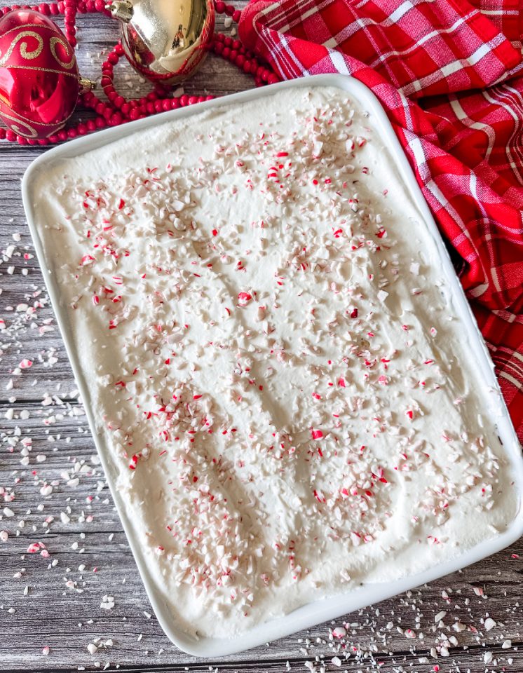 Lightened Up Chocolate Peppermint Poke Cake - Pound Dropper