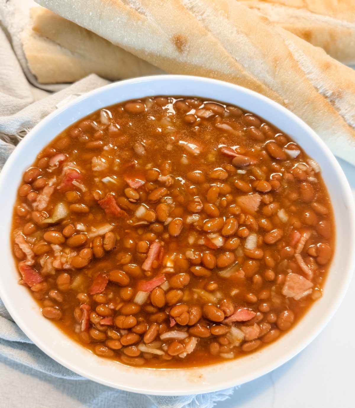 Healthier Slow Cooker Southern Style Baked Beans - Pound Dropper